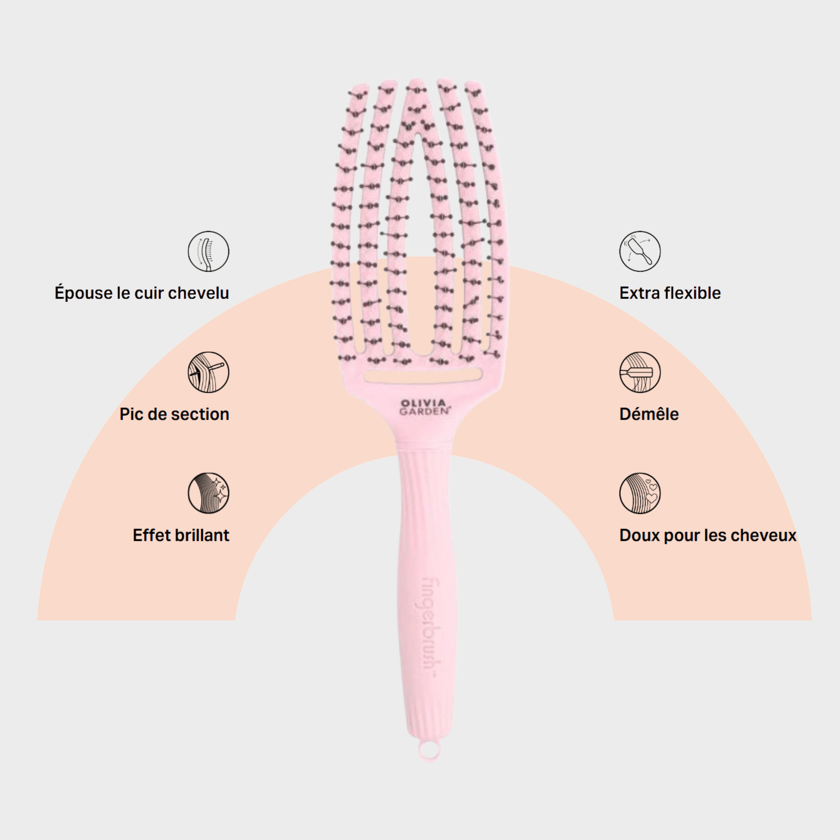 Fingerbrush Care Iconic Double Bristle Pastel Pink – Generik Paris